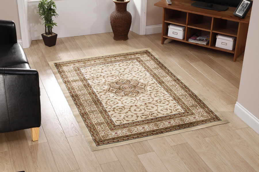Classic Pattern Ivory Floor Rug | Carpet Capers