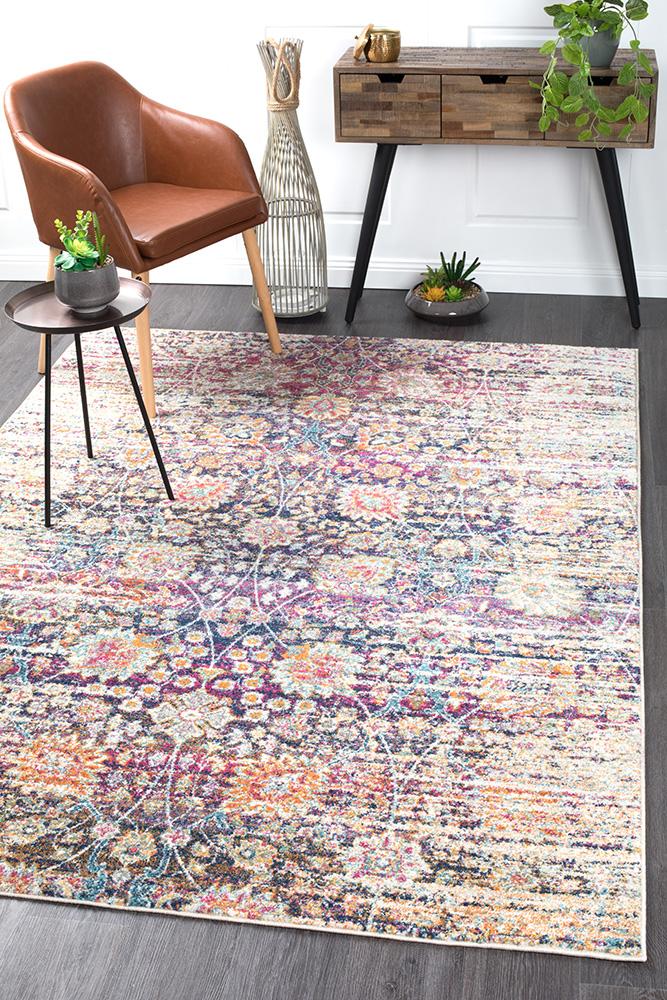 Faded Texture Flower Rug | Carpet Capers | Vivid Colours