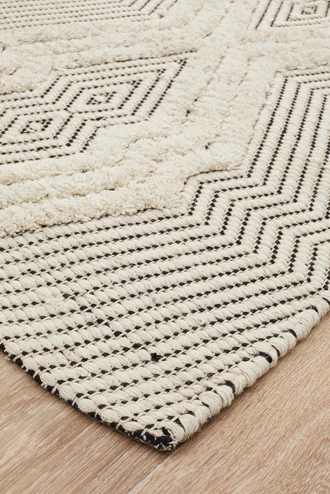 Chime Raised Bone Rug | Carpet Capers | 60% Wool 40% Viscose.