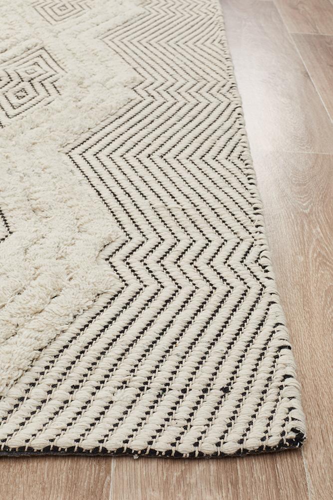 Chime Raised Bone Rug | Carpet Capers | 60% Wool 40% Viscose.