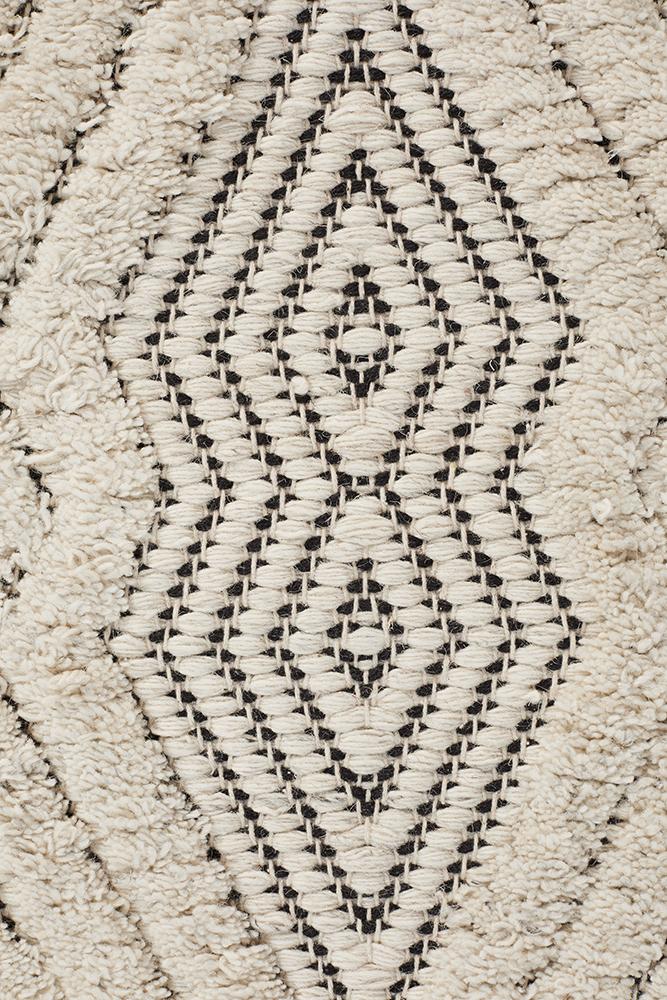 Chime Raised Bone Rug | Carpet Capers | 60% Wool 40% Viscose.