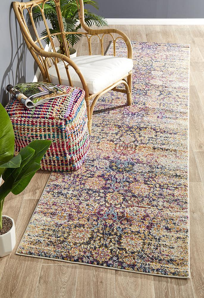 Faded Texture Flower Rug | Carpet Capers | Vivid Colours