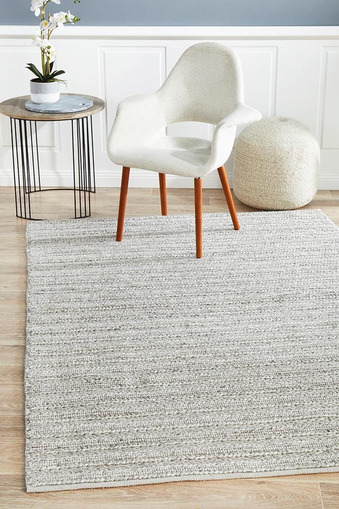 Handwoven Silver Rug | Carpet Capers | Soft and Plush Feel